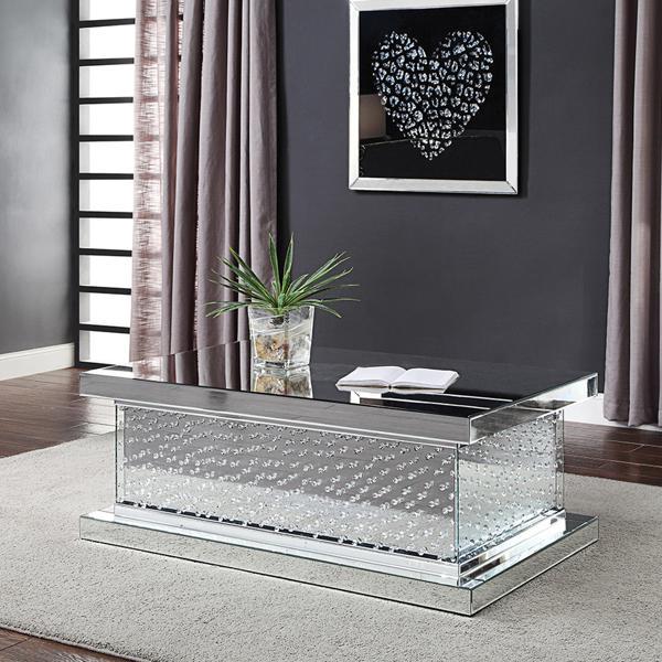 Free Shipping: ACME Furniture Nysa Coffee Table with Mirrored Top and ...