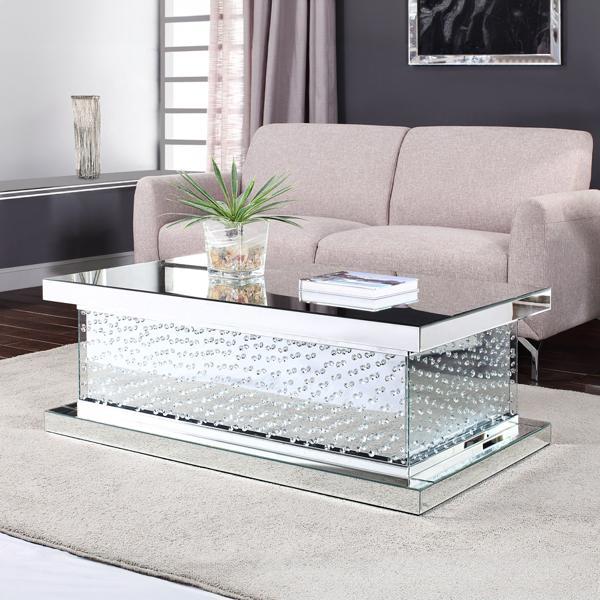 Free Shipping: ACME Furniture Nysa Coffee Table with Mirrored Top and ...