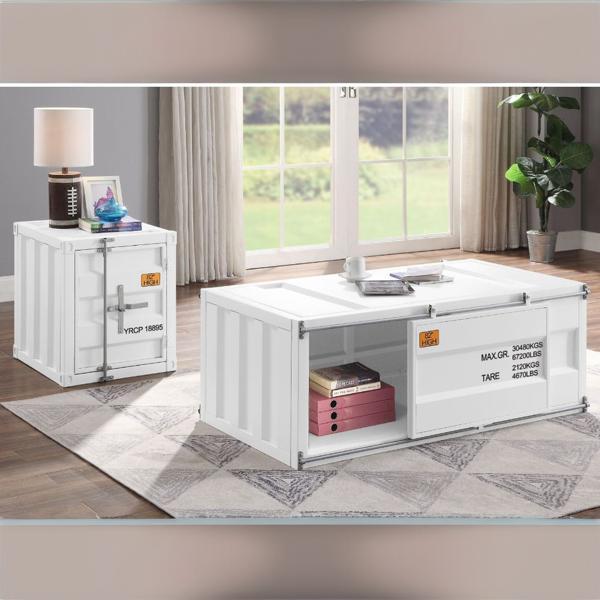 Free Shipping: ACME Furniture Cargo Coffee Table with Storage - White ...