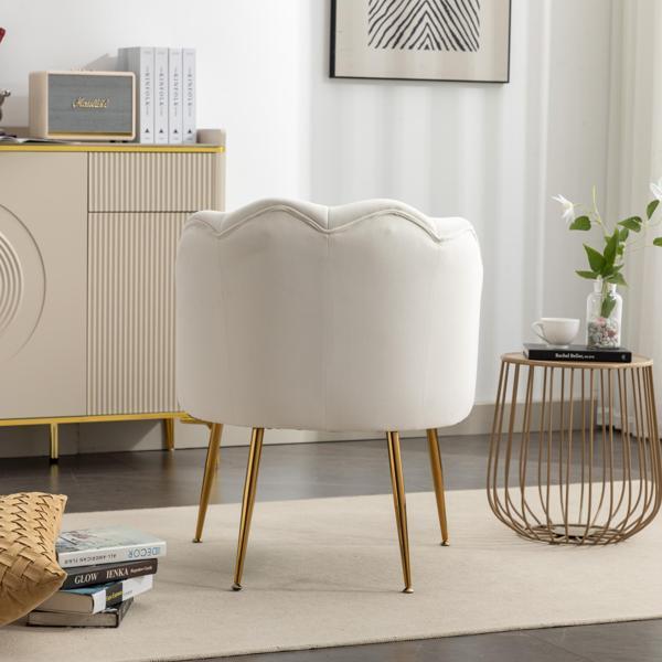 Free Shipping Casa Belle Luminys Accent Chair Shell Shape Velvet Ivory Gold Legs W527116720