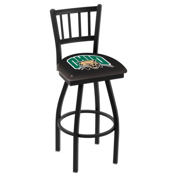 Ohio University Swivel Bar Stool - Black Wrinkle Finish - Commercial ...