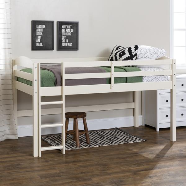 Walker edison solid wood low loft twin bed store